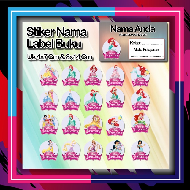 Beautiful Mermaid Princess Princes Stickers Animated Cartoon Character ...