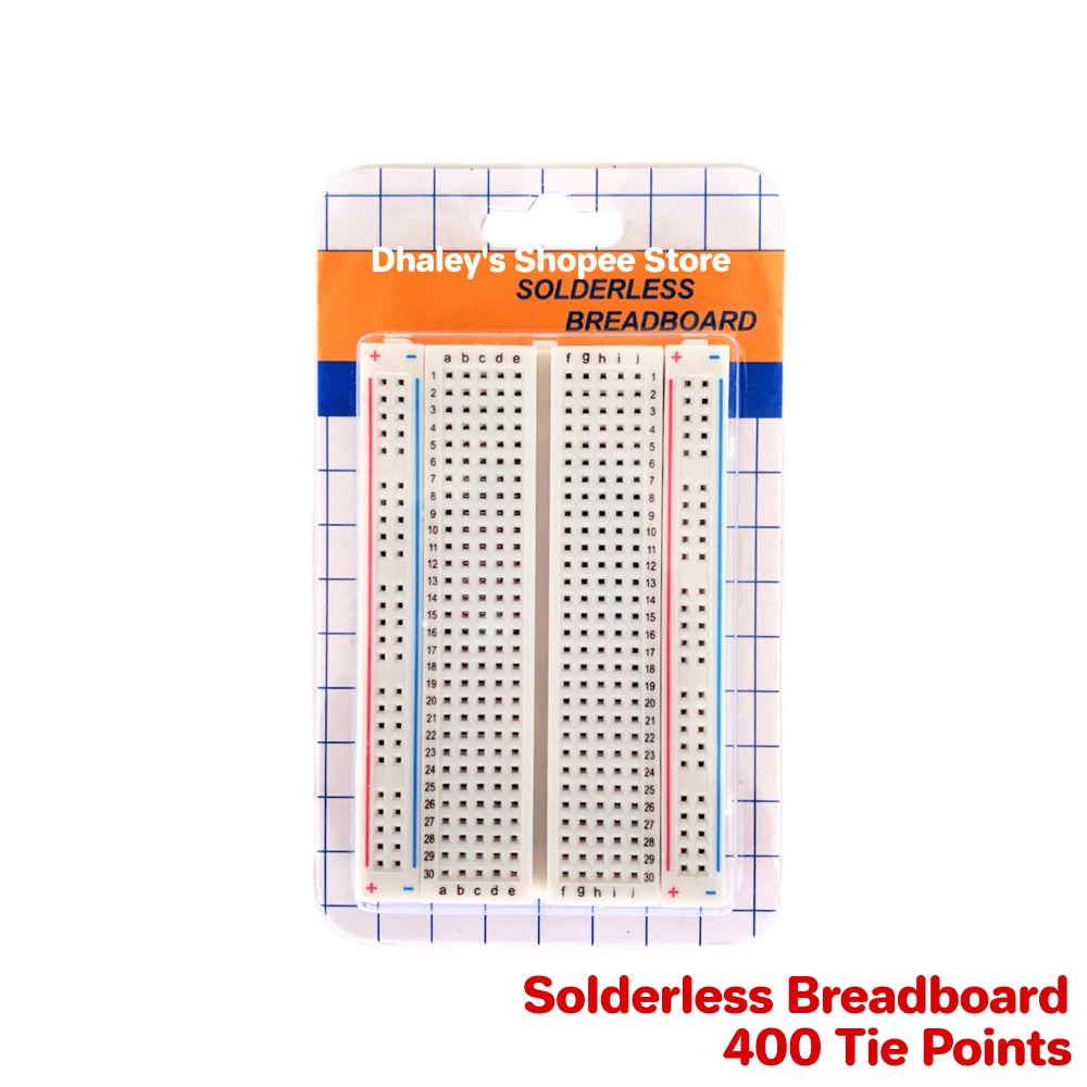 Solderless Breadboard 400 Tie Points Circuit Bread Board Half Size ...