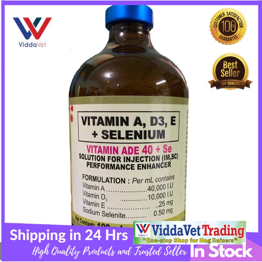 Vitamin ADE + Selenium 100ml 1bot for animals pets dog cat pig goat ...