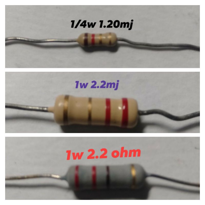(4 pieces) RESISTOR 1W 2.2MJ/1/4W 1.20MJ/1W 2.2 OHM. | Shopee Philippines
