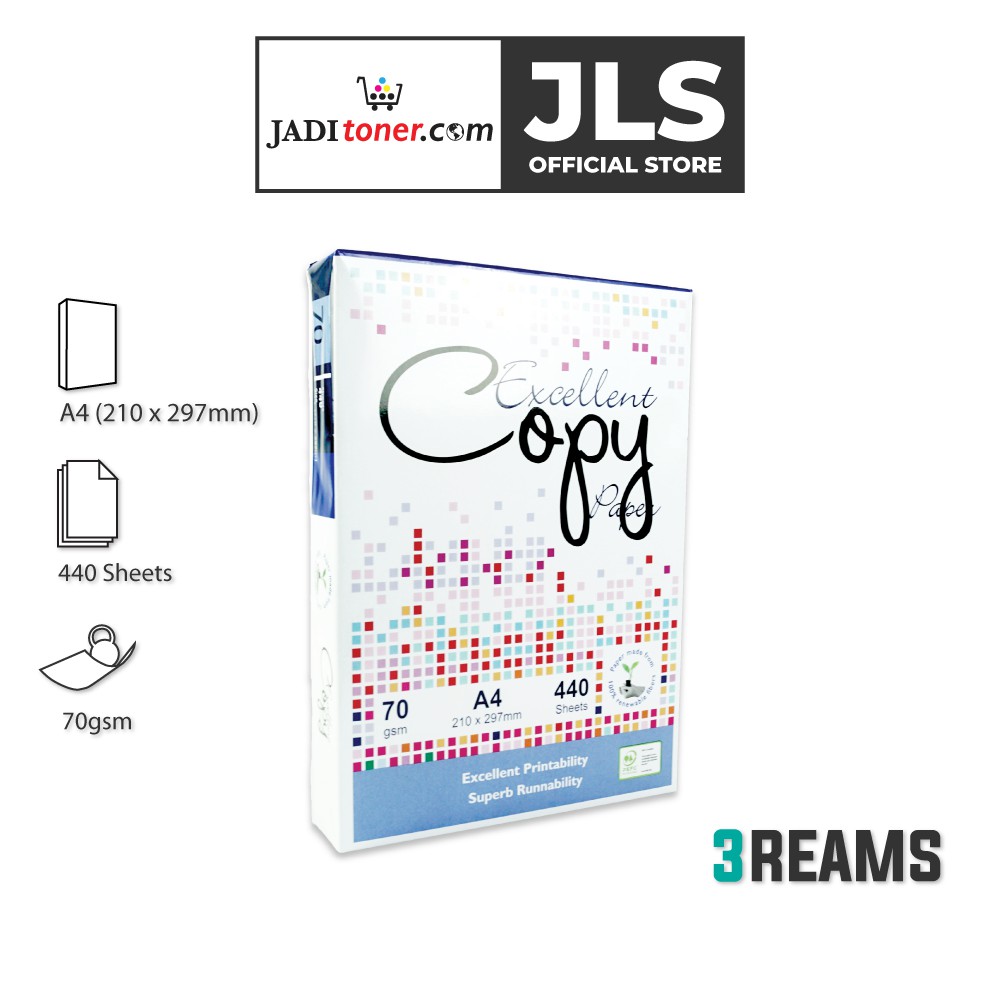 Excellent Copy A4 Paper (70gsm x 440's x 3 Ream) | Shopee Philippines