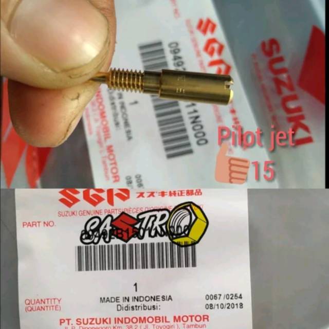 Pj pilot jet 12,5 15 spuyer carburetor carburetor suzuki satria fu ...