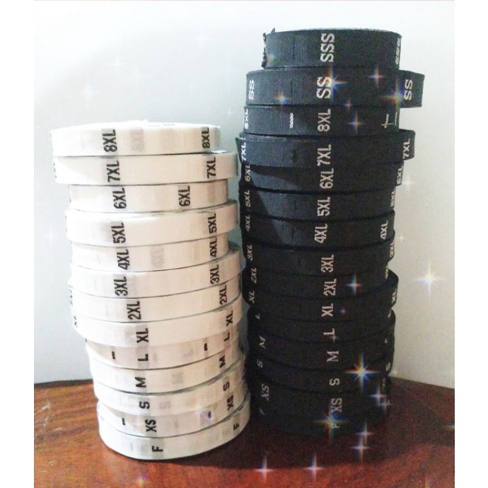 Woven Size Label Neck Tag (White Background Black Background)/F/XS/S/M ...