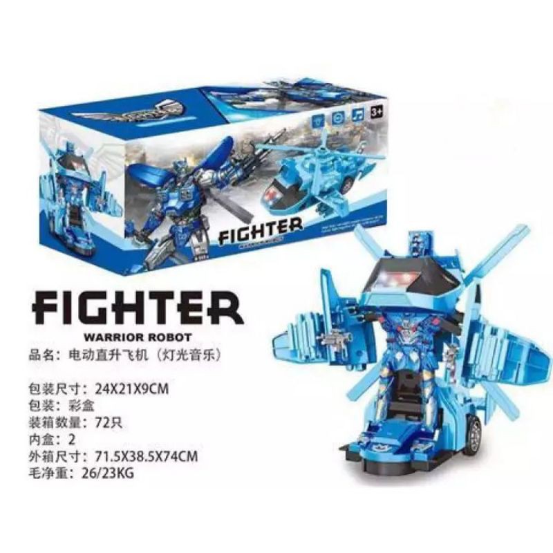 Id Heli Fighter Warrior Robot Blue / Helicopter Toys Become Robots ...
