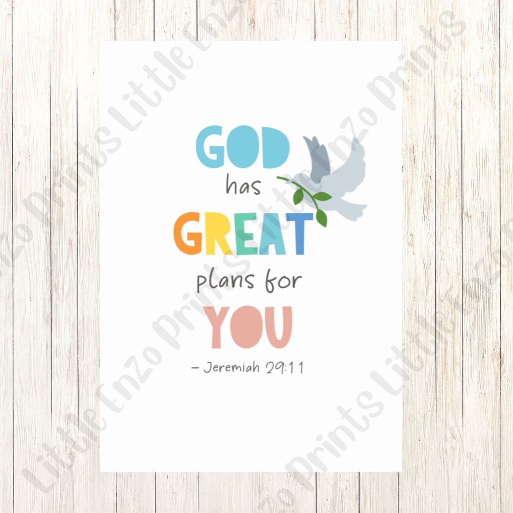 A4 / A3 Laminated Bible Verses Nursery room wall art, Play room, Wall ...