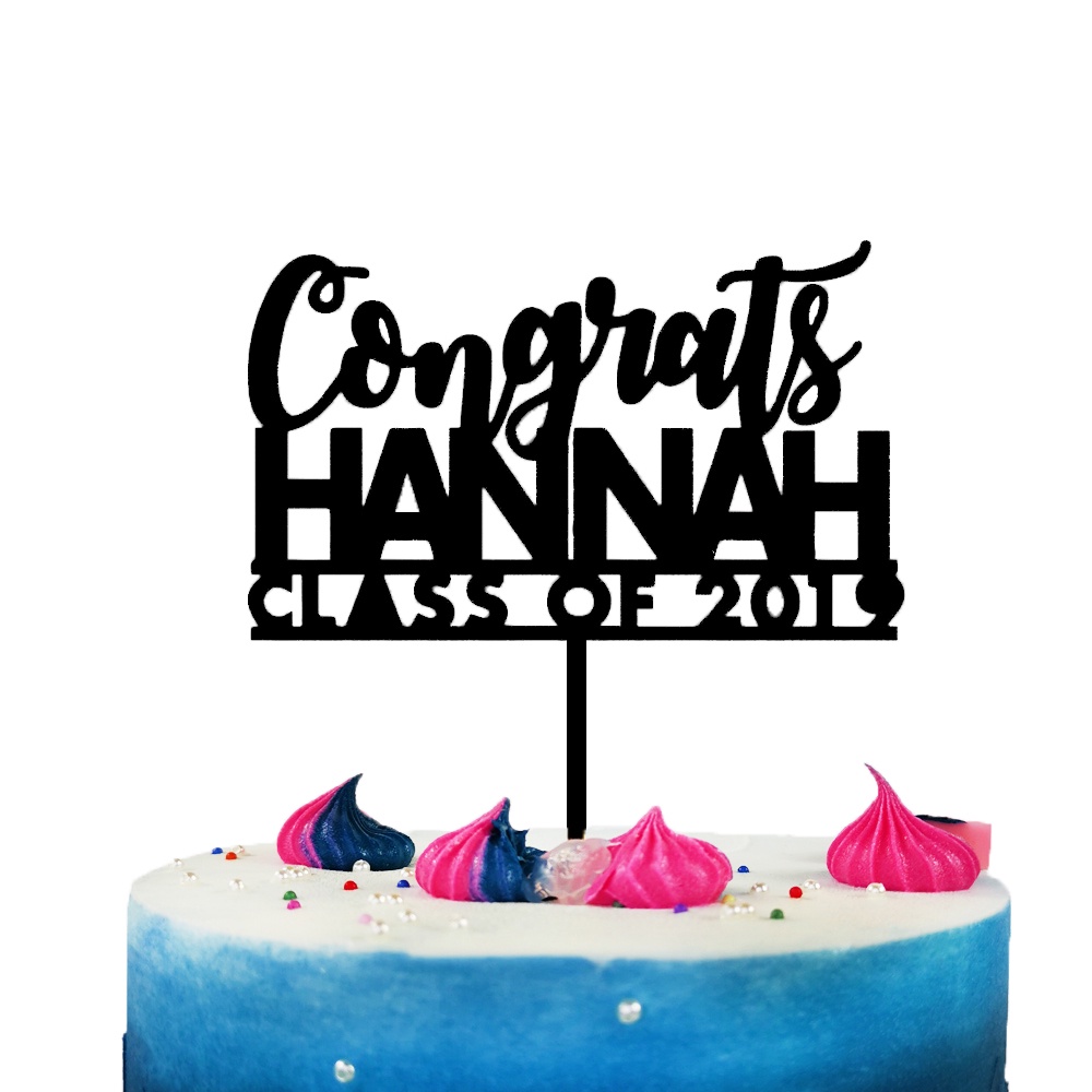 Custom Personalized Name And Date Graduation Cake Topper, Congrats ...