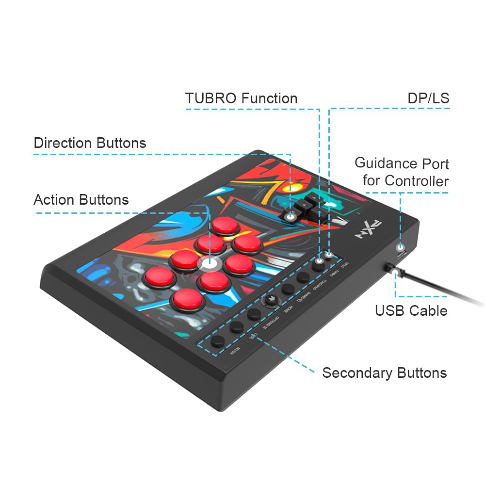 PXN X8 Arcade Fighting Box USB Keyboard Style for PC, Android PS3, PS4 ...