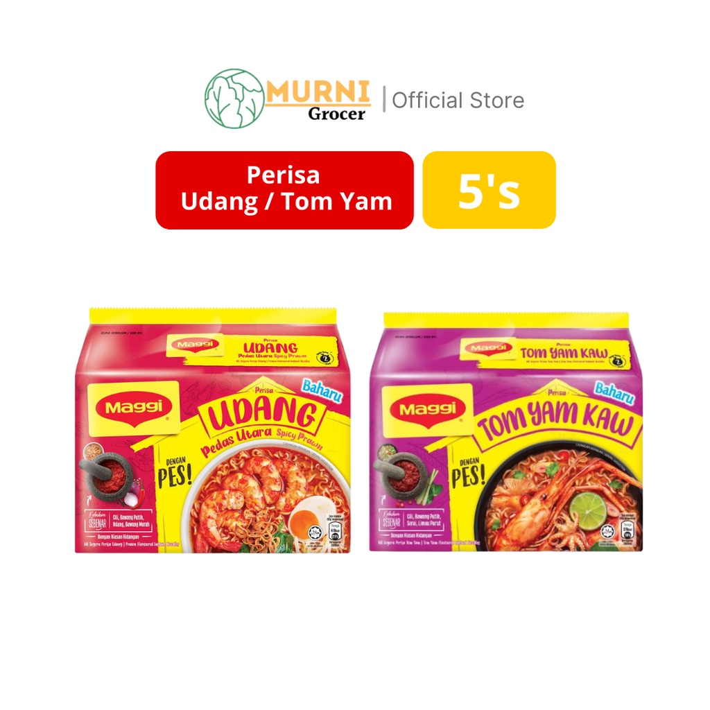 Maggi Instant Noodle Pack North Spicy Shrimp Flavor/Tom Yam Kaw (5's x ...
