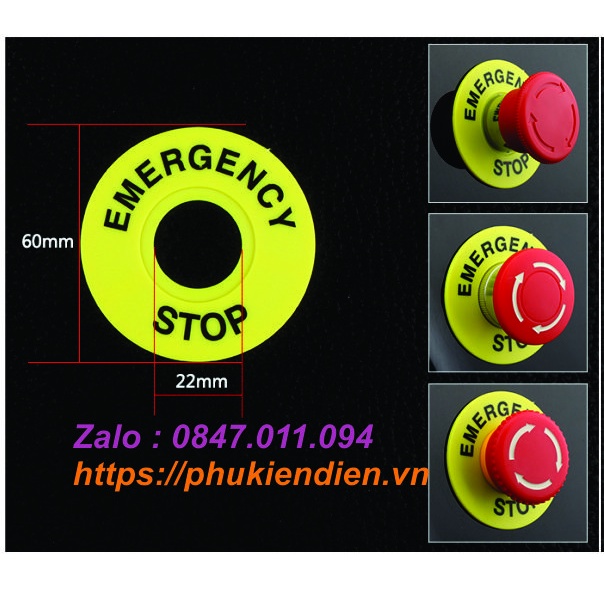 Emergency stop button label 22 (10 pieces) | Shopee Philippines