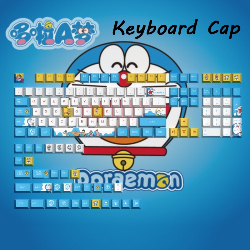 PBT Kaycap Doraemon Pokémon Pikachu Mario Sublimation 104 98 87 84 68 ...