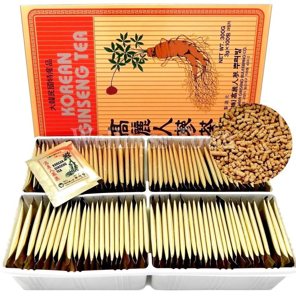AntiStress Fatigue Korean Red Ginseng Extract Tea 3gx100 Bags | Shopee ...