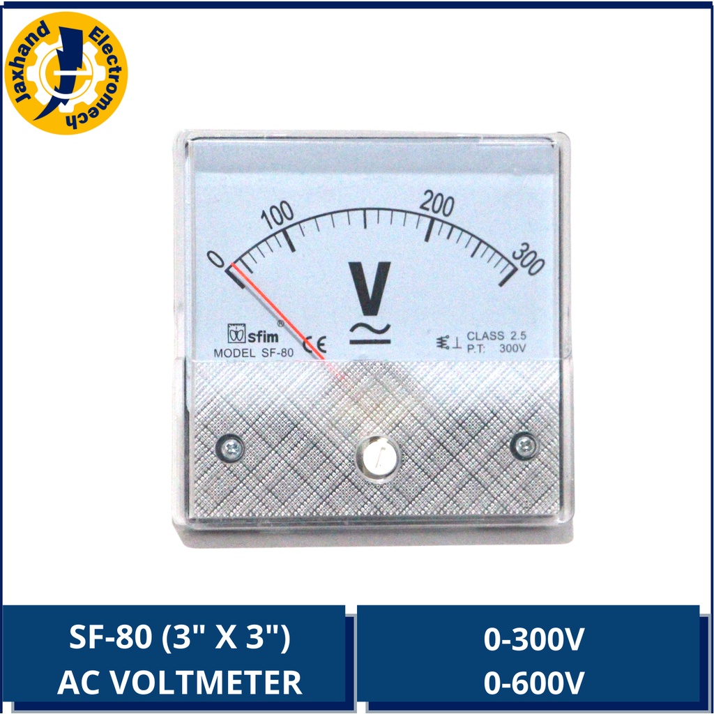 AC Voltmeter 300V / 600V, 3x3 Inches, Model: SF-80 | Shopee Philippines
