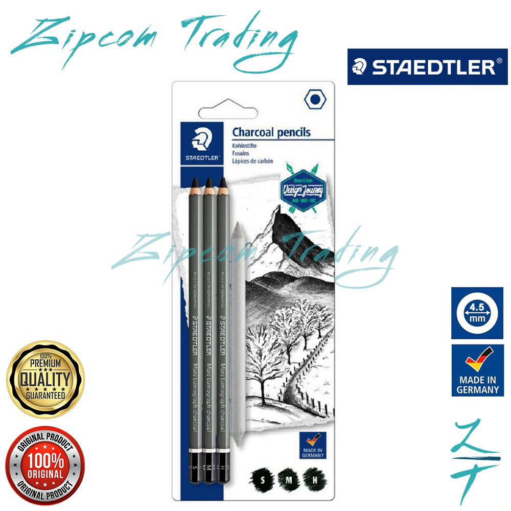STAEDTLER Mars Lumograph Charcoal Pencils Set | Shopee Philippines