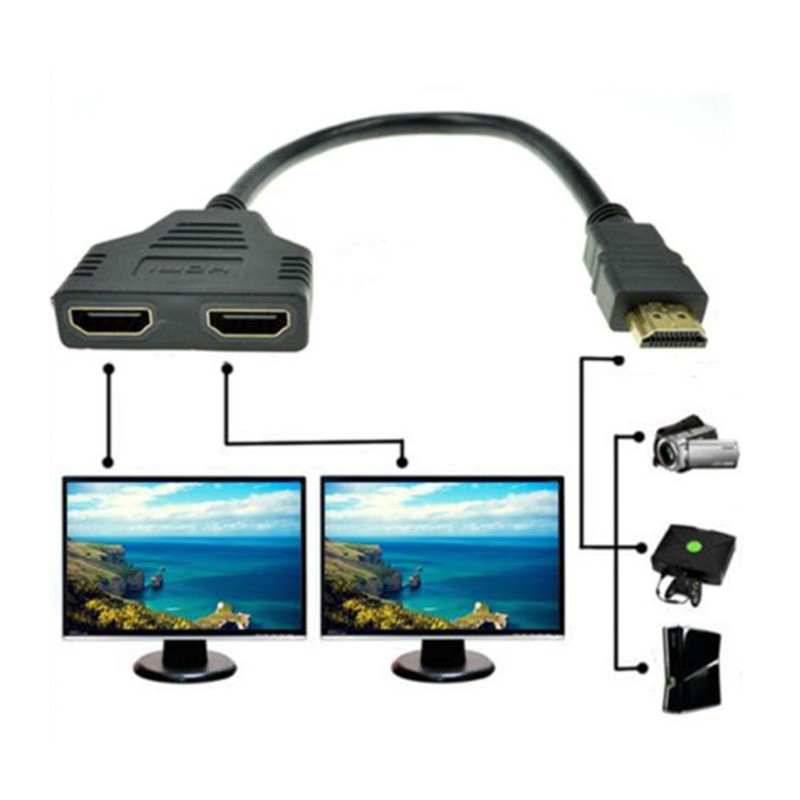 Resong HDMI Splitter Cable 1 Male To Dual HDMI | Shopee Philippines