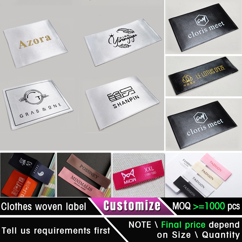 personalized clothing label customized woven label cotton label silk ...