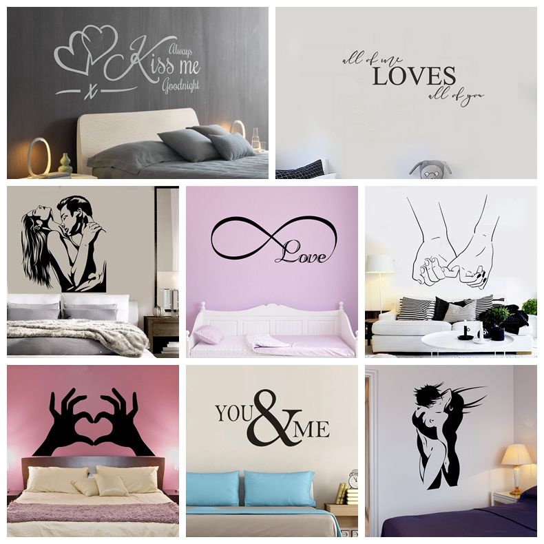 New Design Lovers Quotes Wall Sticker For Bedroom Decor Decals Room ...