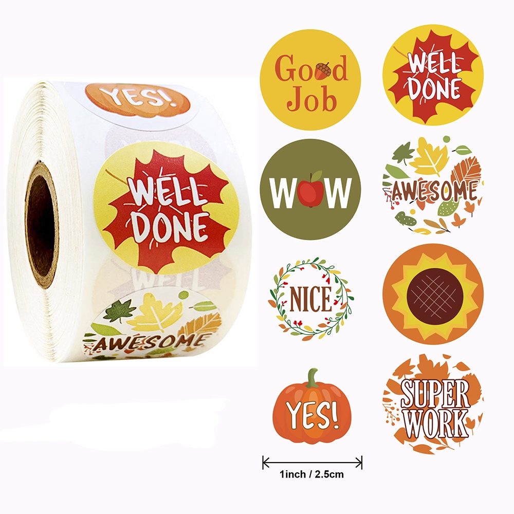 500pcs/roll Encouragement Reward Stickers Thumbs Up Rewarded Kids ...