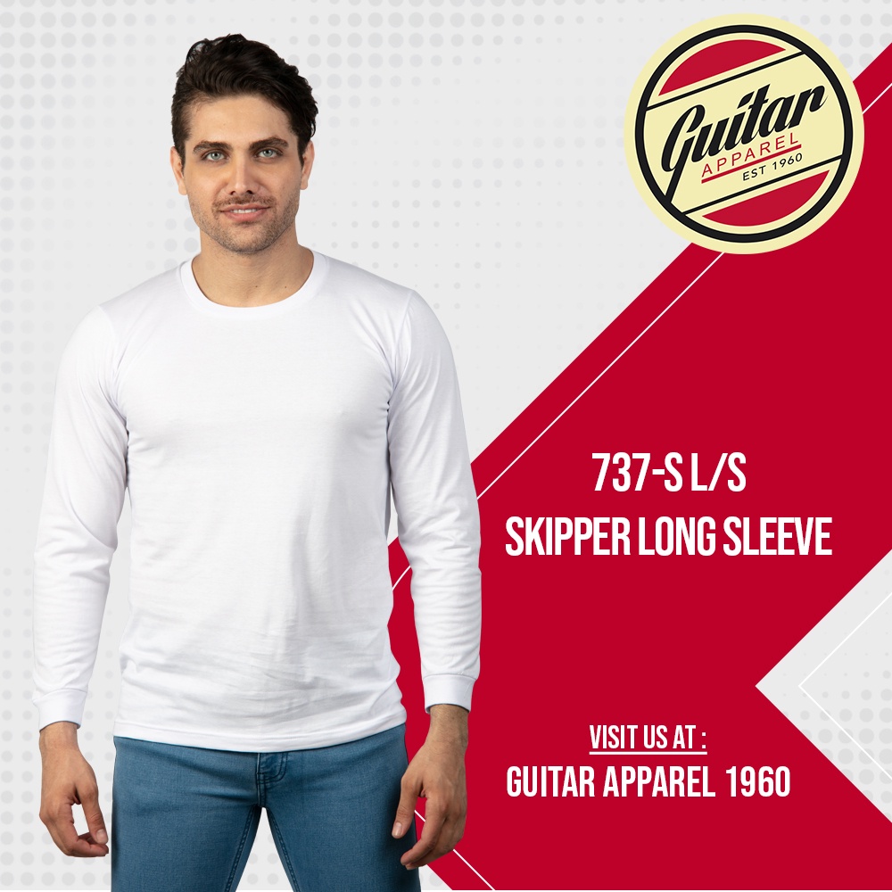 Guitar Apparel Men Premium Plain Color Skipper Long Sleeve Cotton ...
