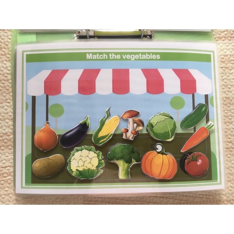 Busy book activity / learning vegetables / montessori made | Shopee ...