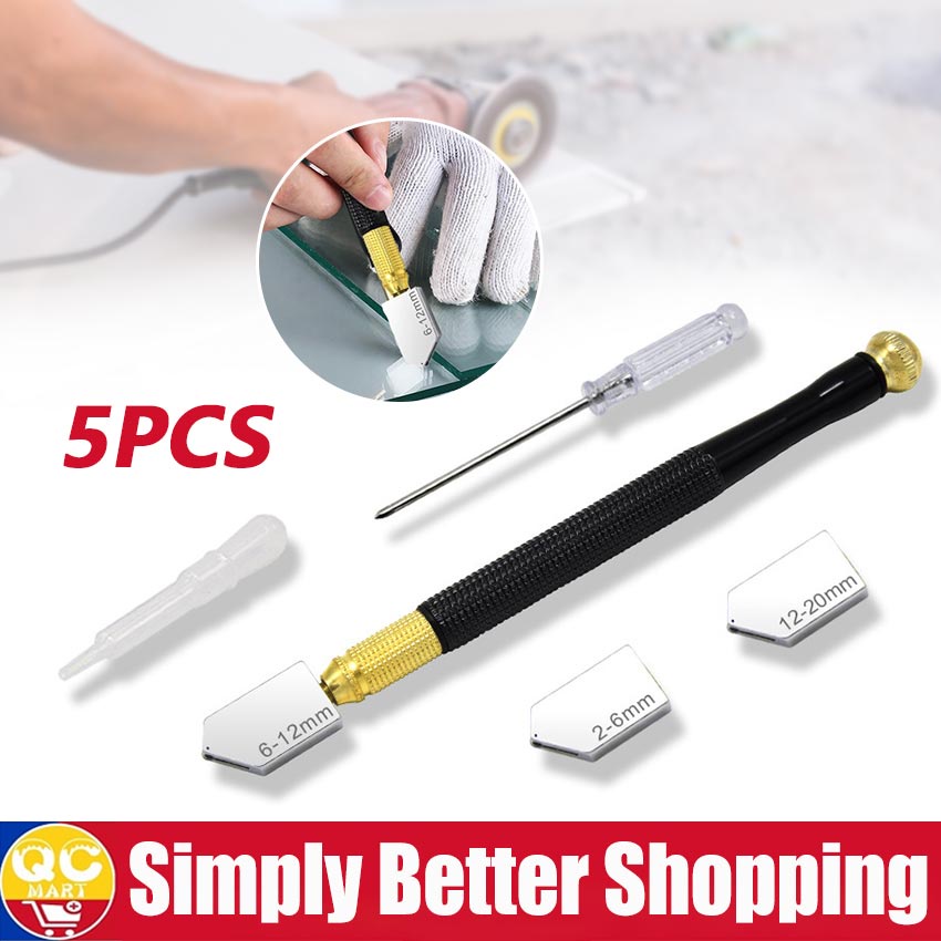 Professional Portable Diamond Glass Cutter Set Glass-Cutting-Kit Steel ...
