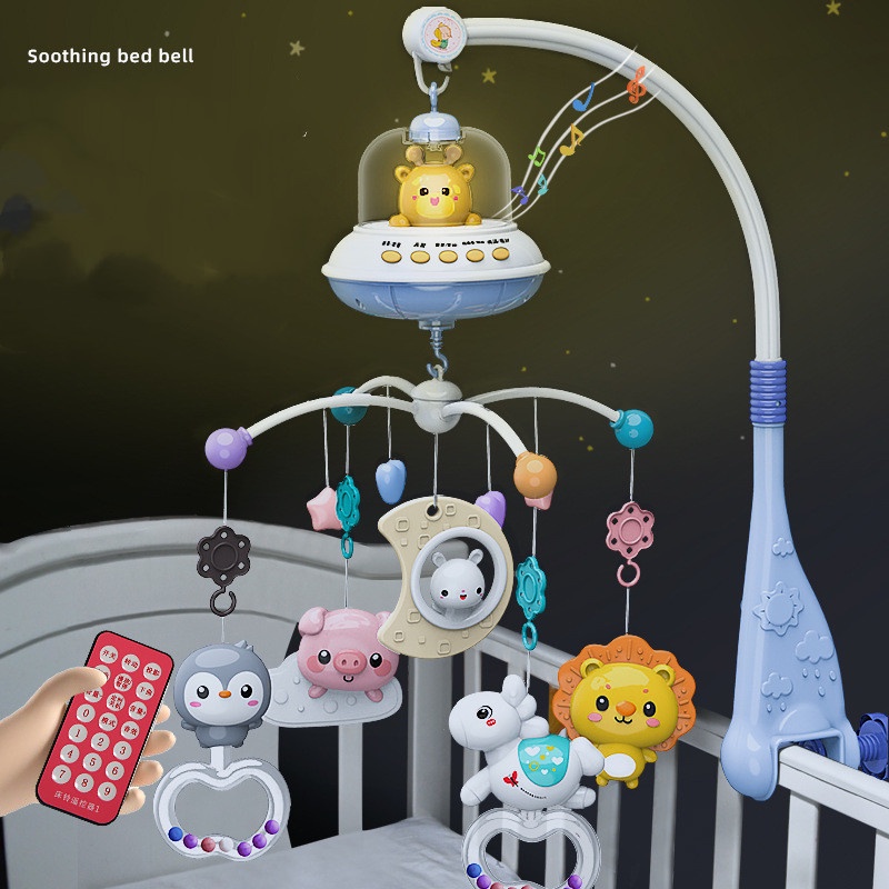 [Local Delivery] Baby crib mobile plush bed bell rattle toy with music ...