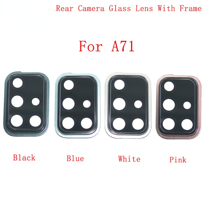 Rear Back Camera Lens Glass with Metal Frame Holder For Samsung A71 ...