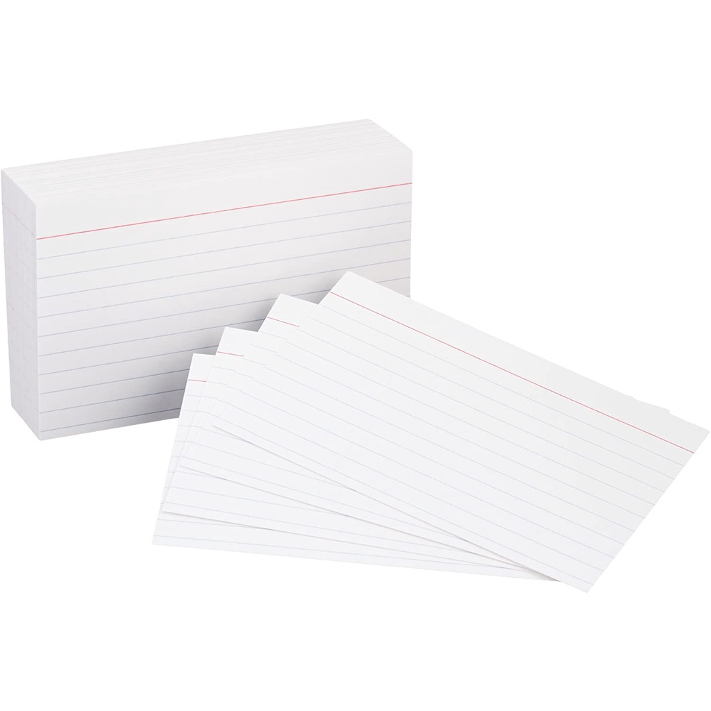 INDEX CARD WHITE (1/8)3CMX5CM , (1/4)4CMX6CM , (1/2)5CMX8 CM - 1PACK ...