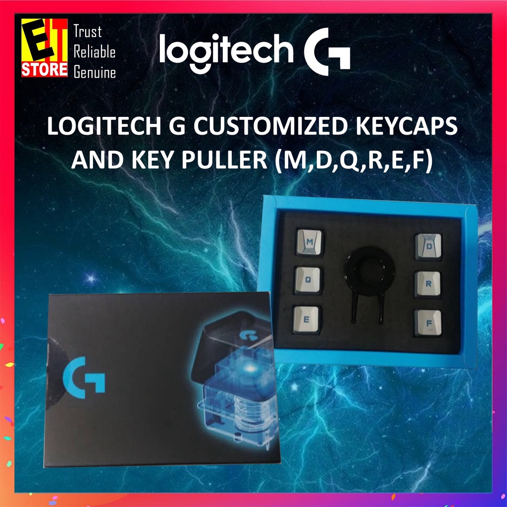 LOGITECH G CUSTOMIZED KEYCAPS AND KEY PULLER (M,D,Q,R,E,F) | Shopee ...