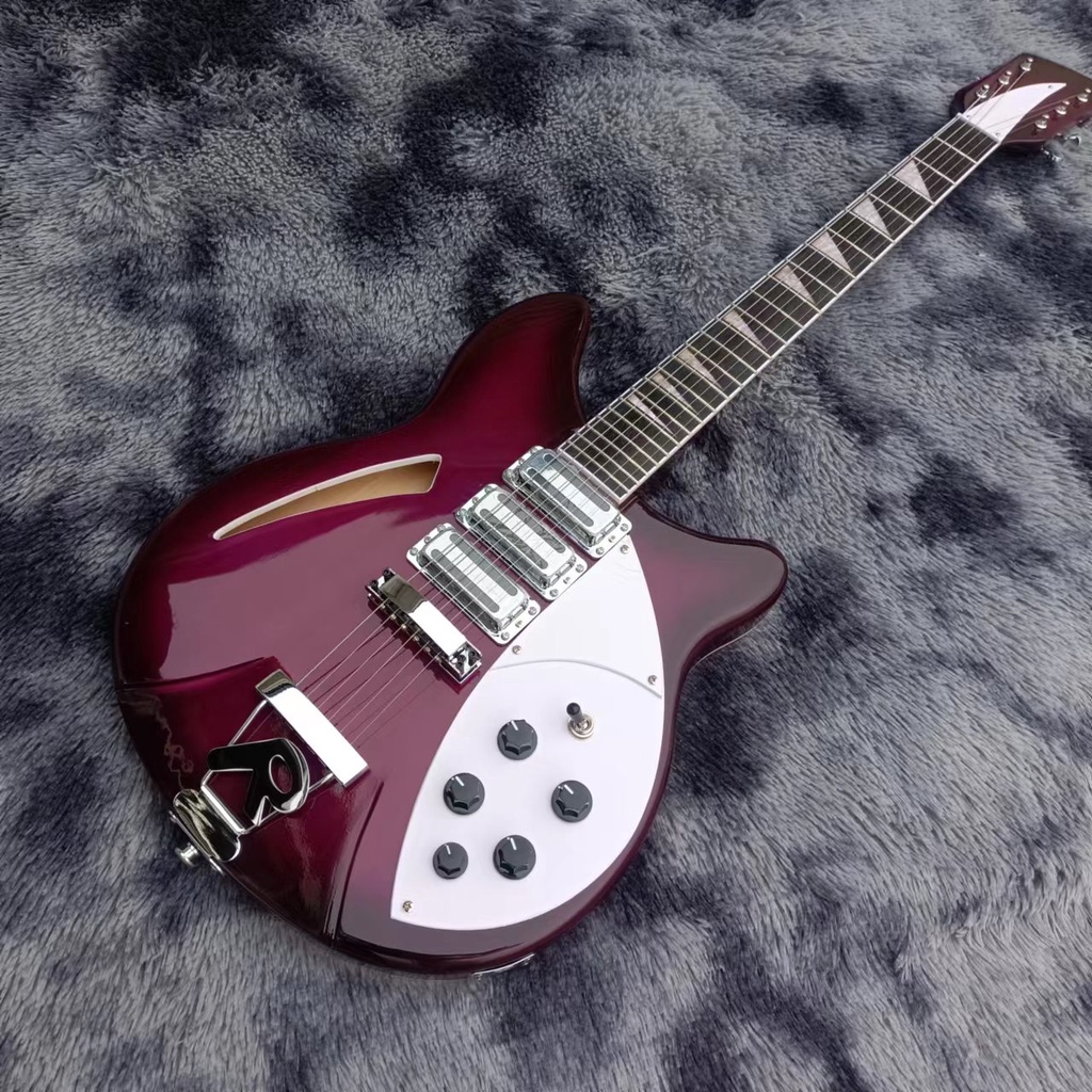 Classic 6 String Rickenbacker 370 Purple Semi Hollow Body Electric ...