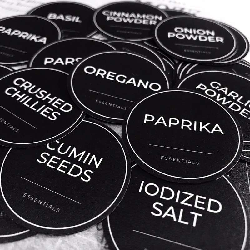 Circle Waterproof Condiment Sticker Label (Minimum of 10pcs per order ...