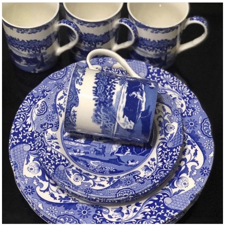 PREORDER -Spode Dinnerware 12 pcs dinner set / Spode Blue Italian set ...