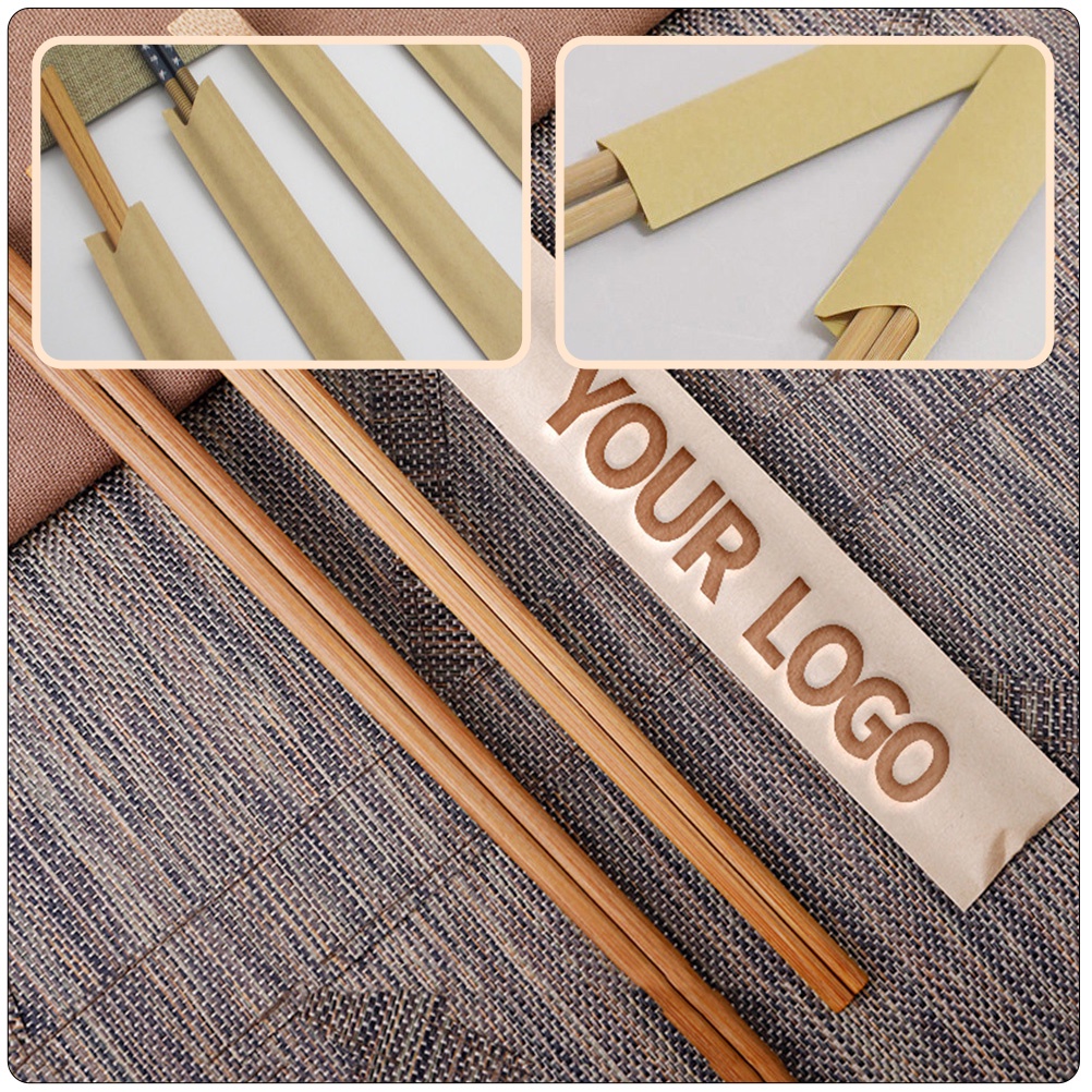Disposable Brown Kraft Paper Chopstick Pouch 100Set para sa BBQ at ...