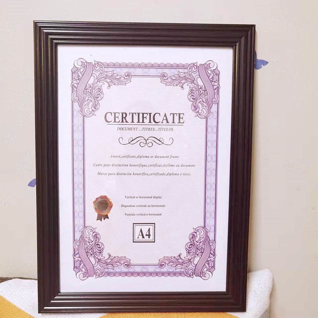 A4 PVC BLACK CERTIFICATE FRAME A4 / 8.5*11 Photo frame /picture frame ...