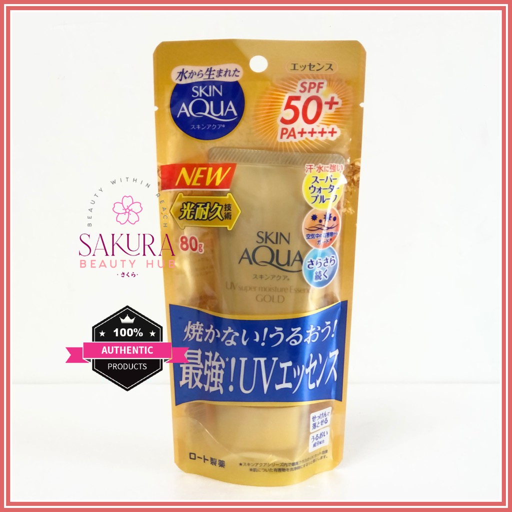 Skin Aqua Super Moisture Essence Gold SPF 50+ PA++++ 80g | Shopee ...
