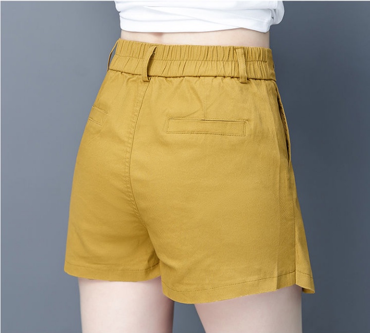 S 4xl Large Size Womens Korean High Waist Solid Color Casual Shorts