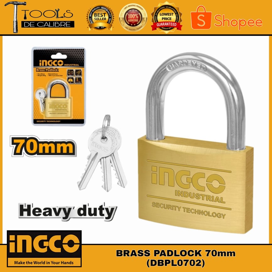 INGCO Brass Padlock 70mm (DBPL0702) | Shopee Philippines