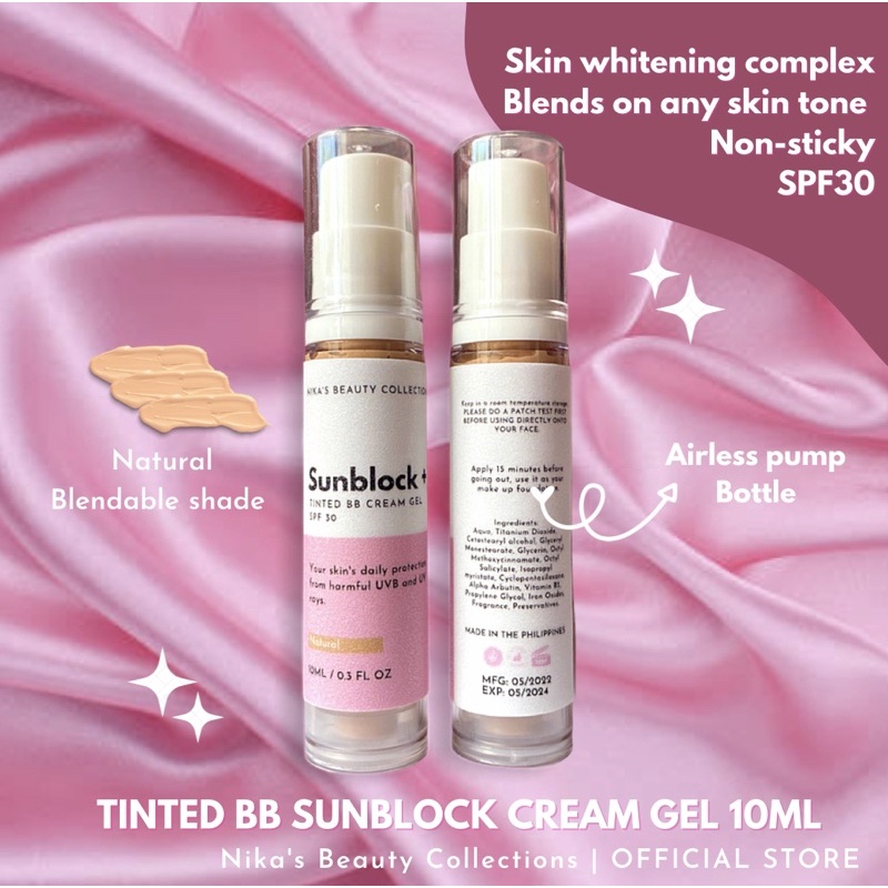 NBC Sunblock plus (Tinted BB Sunblock cream gel) 10ml Airless pump ...