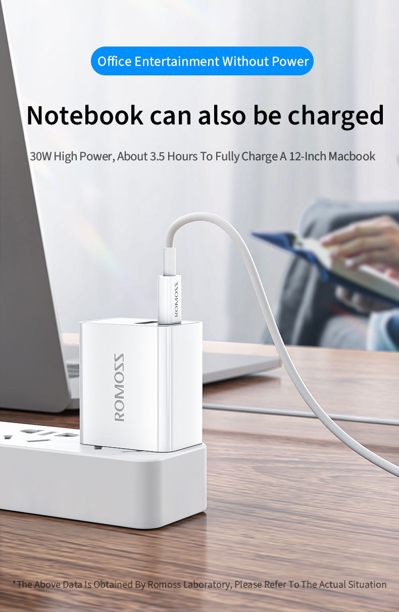 Romoss Ac30t Pd30w Super Fast Charging USB Type C Dual Charger Adapter ...
