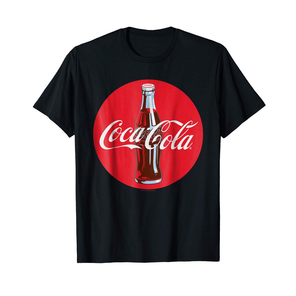 Coca-cola Red Circle Retro Bottle Logo Graphic Men's T-shirt | Shopee ...
