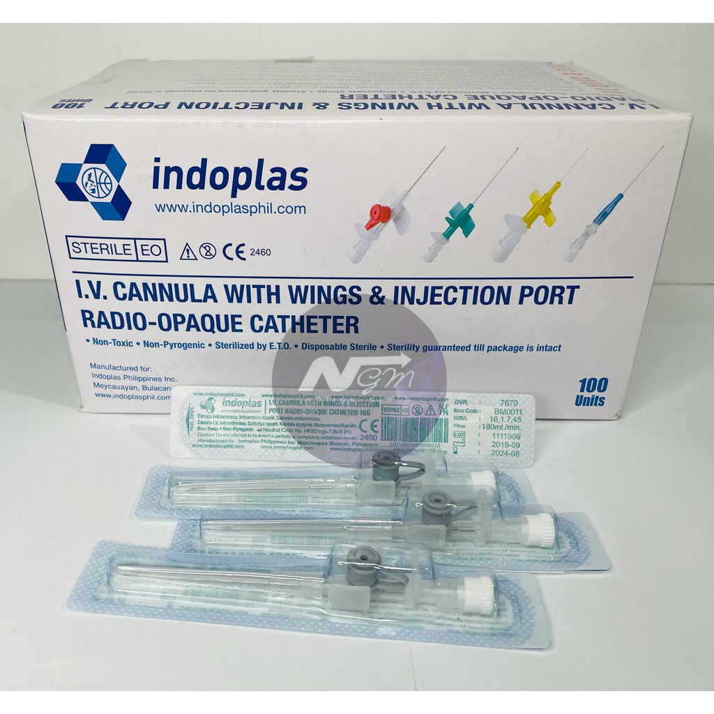 20 Pieces / 16G I.V. Cannula w/ Wings and Injection Port Radio-Opaque Catheter | Shopee Philippines