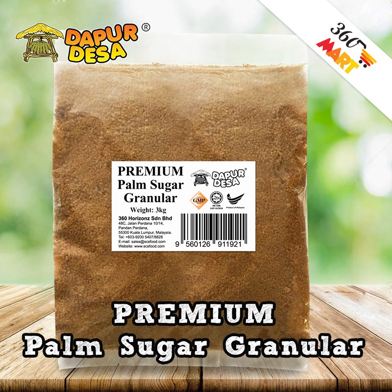 Dapur Desa Premium Gula Melaka Coconut Palm Sugar Granular 3kg | Shopee ...