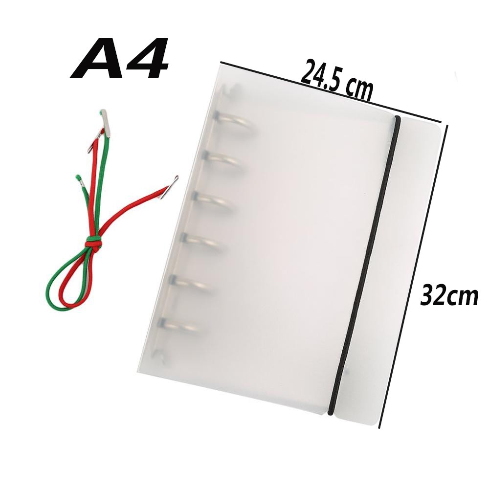 A5 A6 B5 A4 Notebook Clip Matte Translucent 6-Hole Notepad Binder ...