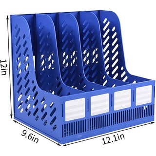 Desk File Organizer,Sturdy Magazine File Holder 4 Sections Plastic ...