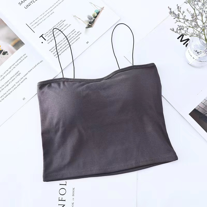 Ladies Sando Tube Sexy Back With Padded Bralette Spaghetti Sleeveless ...