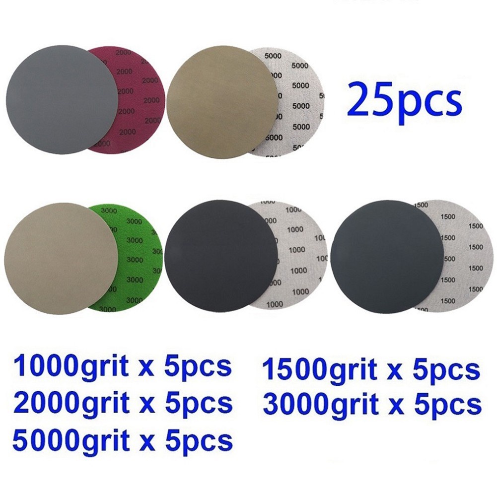 Sandpaper 1000 1500 2000 3000 5000 Grit 5 Inch Hook Loop Sanding High ...