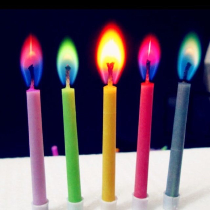 Colored Flame Candle (5pcs) party supplies Zeus | Shopee Philippines