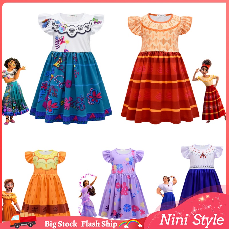 Encanto Mirabel Isabella Clothes Girls Cosplay Costumes Fancy Princess ...