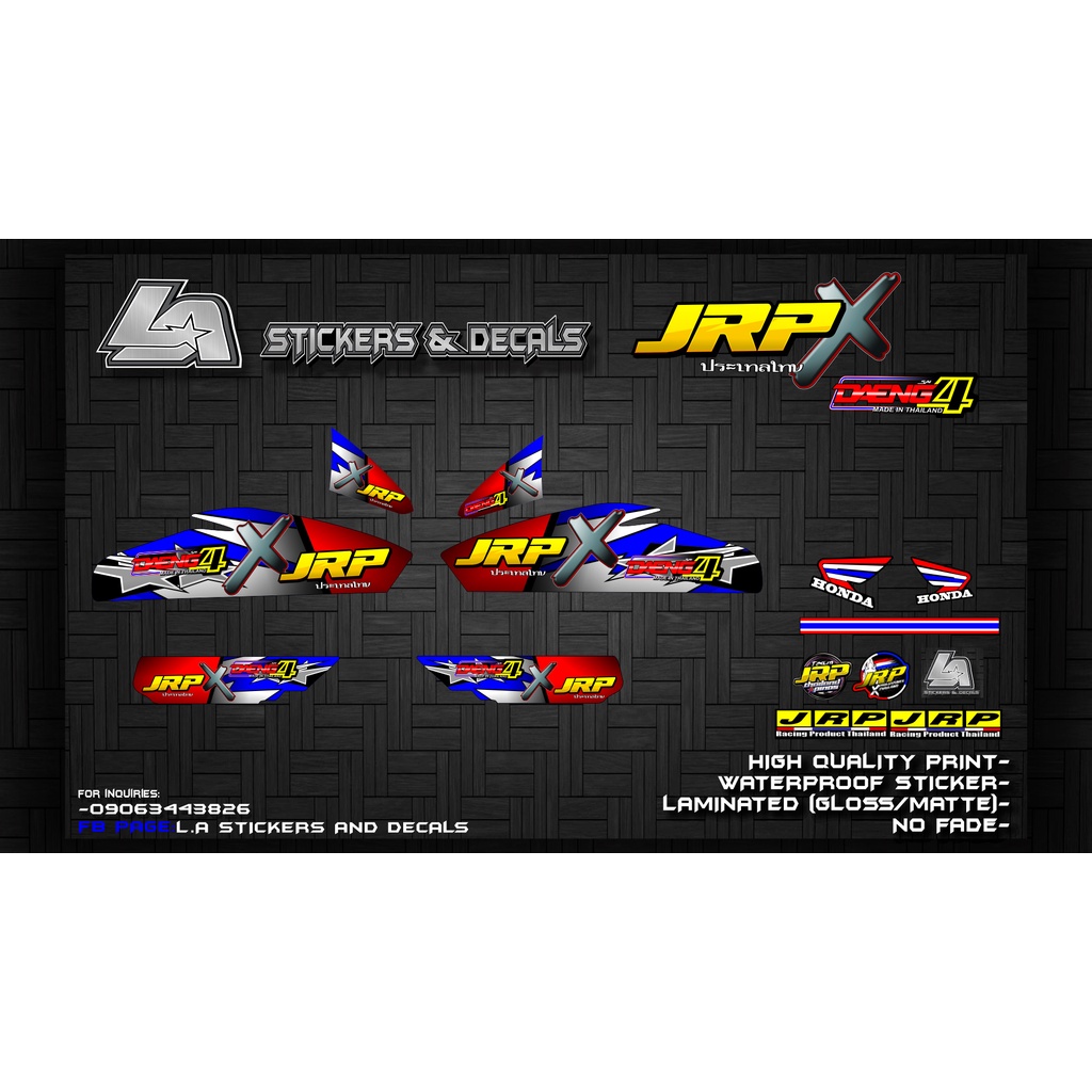 Honda TMX 125/155 JRP X DAENG TANK AND ENGINE COVER STOCK DECAL ...
