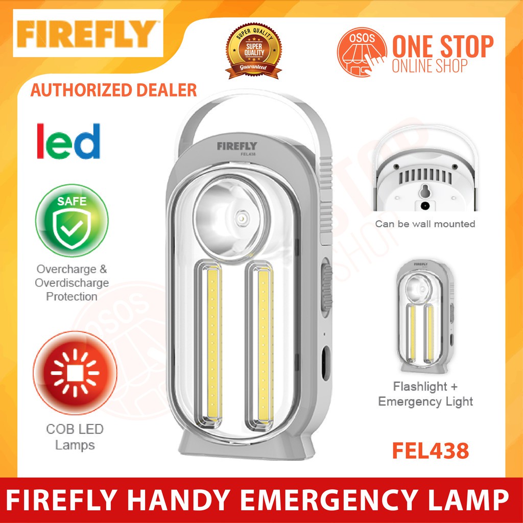 Firefly Handy Emergency Light Lamp FEL438 •OSOS• | Shopee Philippines