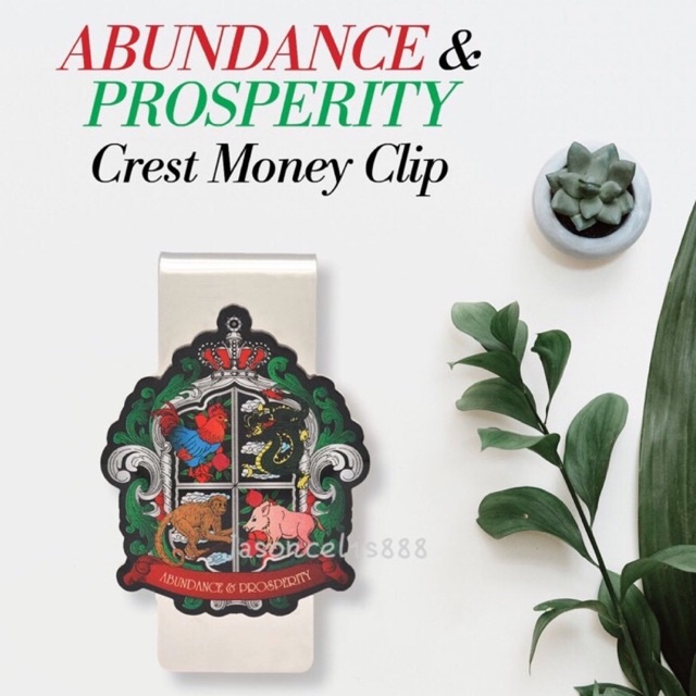 Fengshui Abundance & Prosperity Crest Money Clip (Colour) | Shopee ...